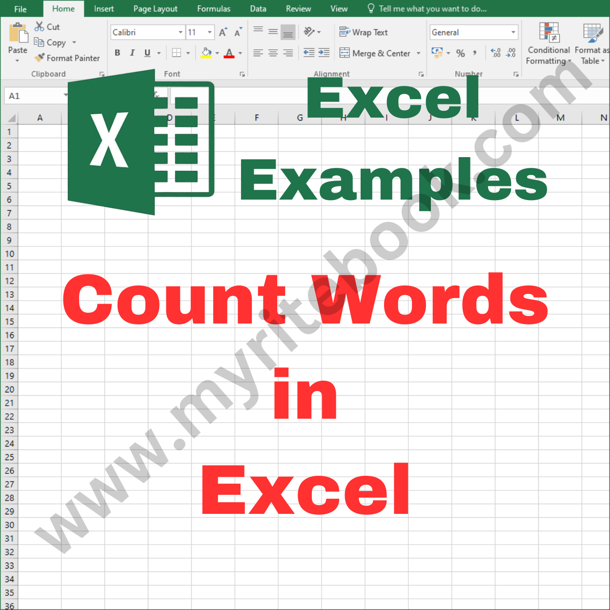 Excel Example - Count Words in Excel – Myritebook - Learn Tutorials Excel Example - Count Words in Excel – Myritebook - Learn Tutorials