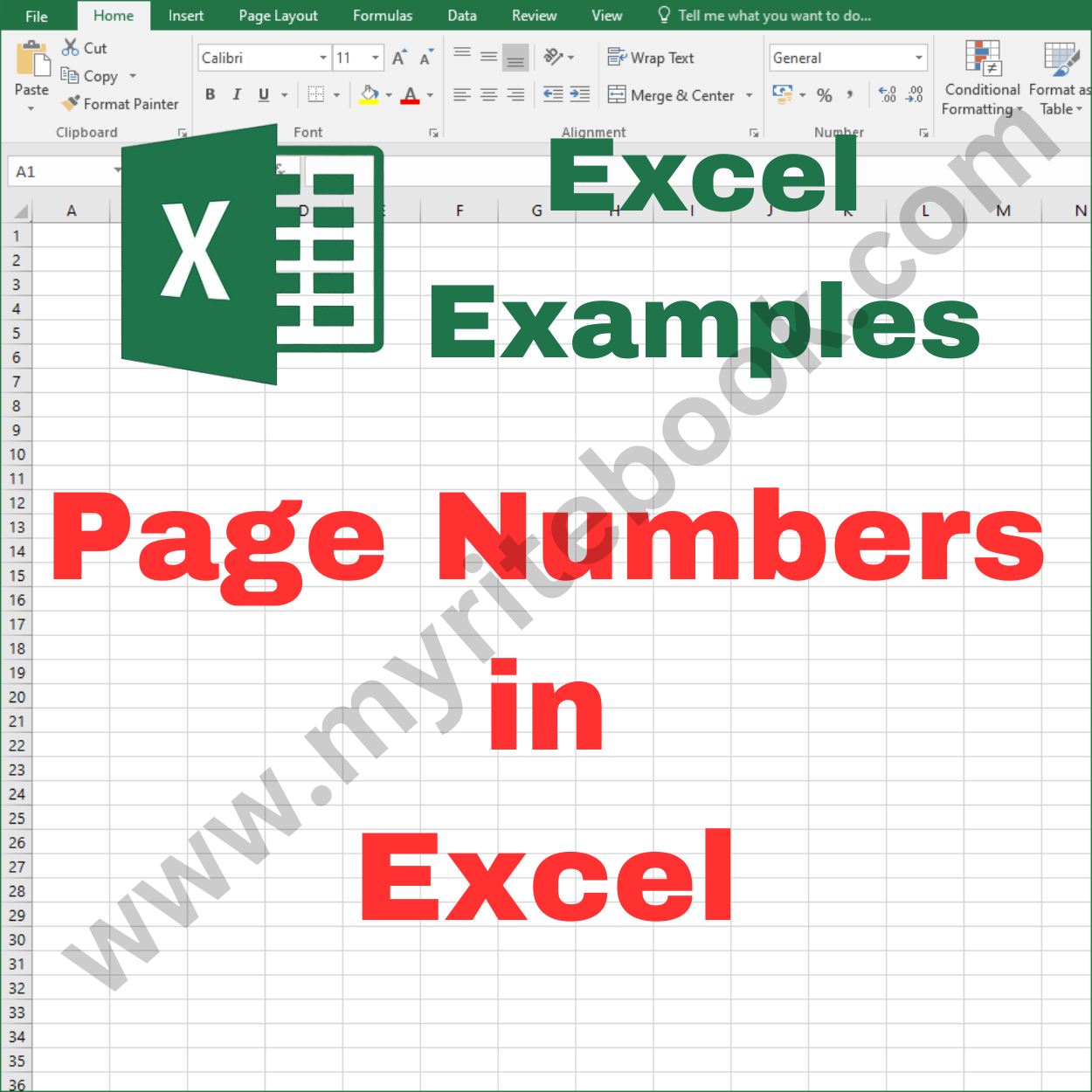 Excel Example Page Numbers In Excel Myritebook Learn Tutorials 3865